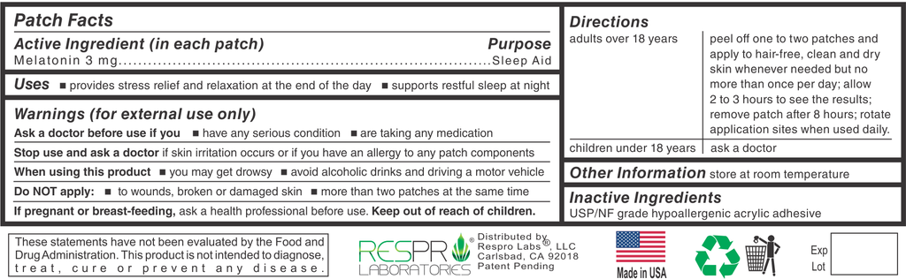 Respro Labs Natural Melatonin Patch Sleep Aid, 7 mg Continuous Release